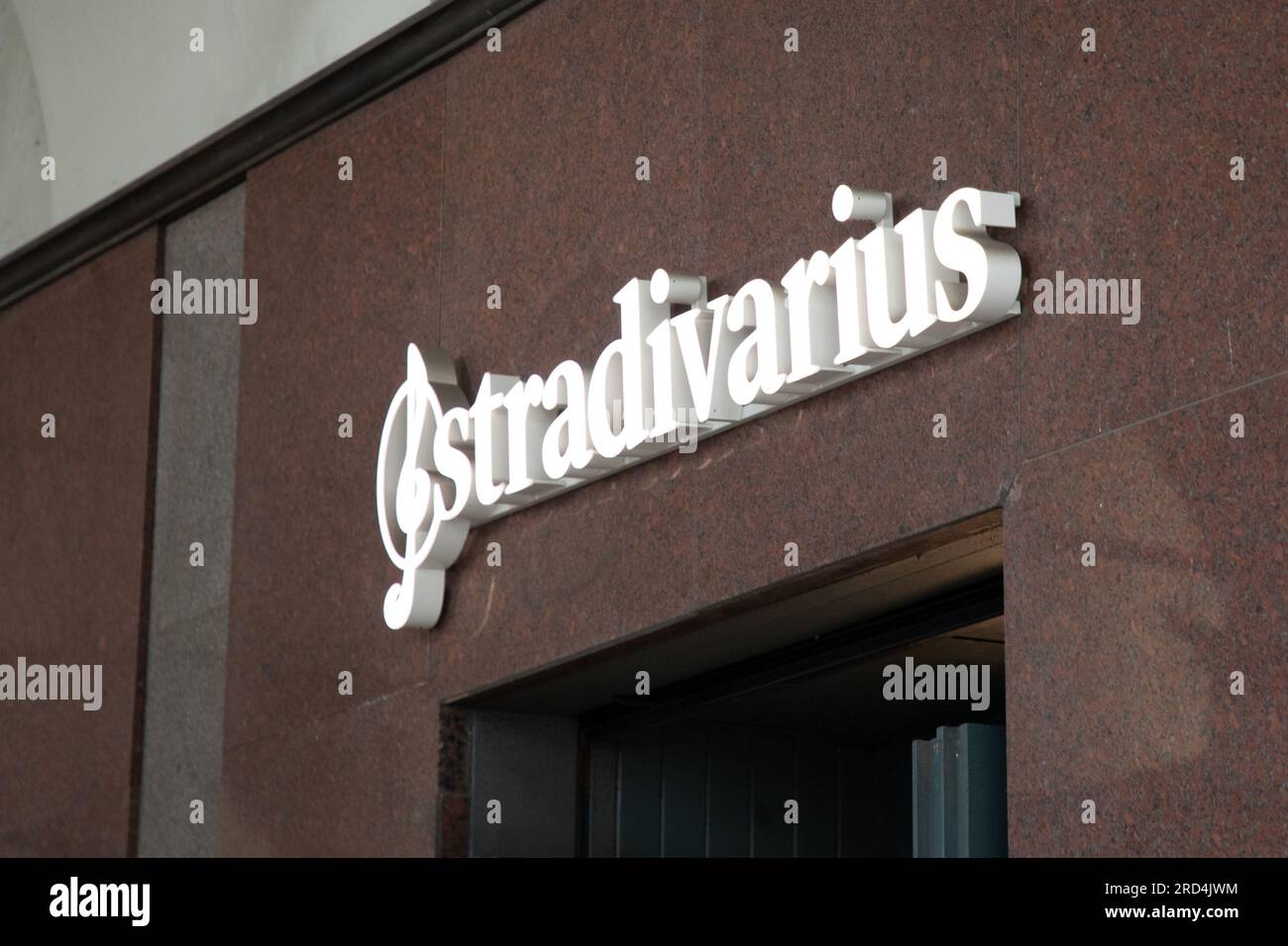Milan , Italy - 07 10 2023 : Stradivarius logo sign of store text brand ...