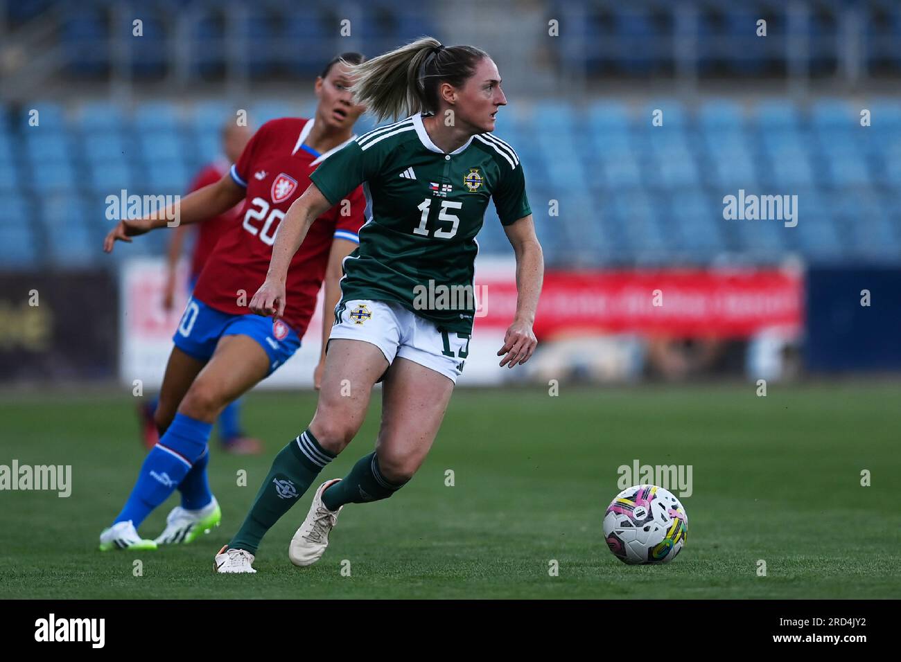 Opava, Czech Republic. 18th July, 2023. L-R Jana Zufankova (CZE) and Rebecca Holloway (NIR) in ...
