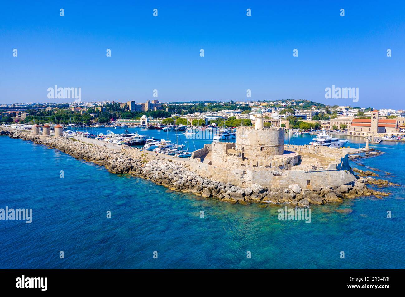 Antique architecture of old town, famous Knights Grand Master Palace ...