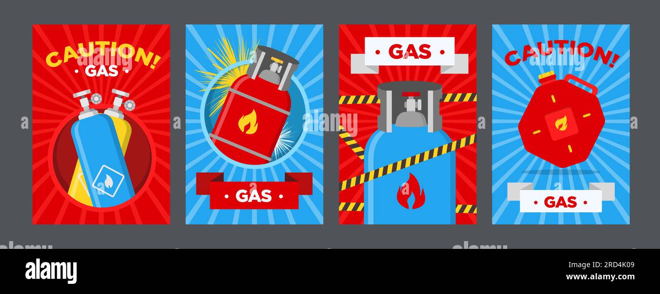 Gas station caution posters set Stock Vector Image & Art - Alamy