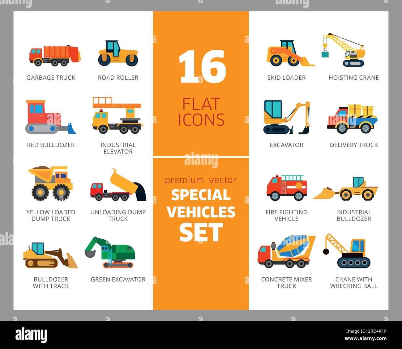 Special vehicles flat icons set Stock Vector Image & Art - Alamy