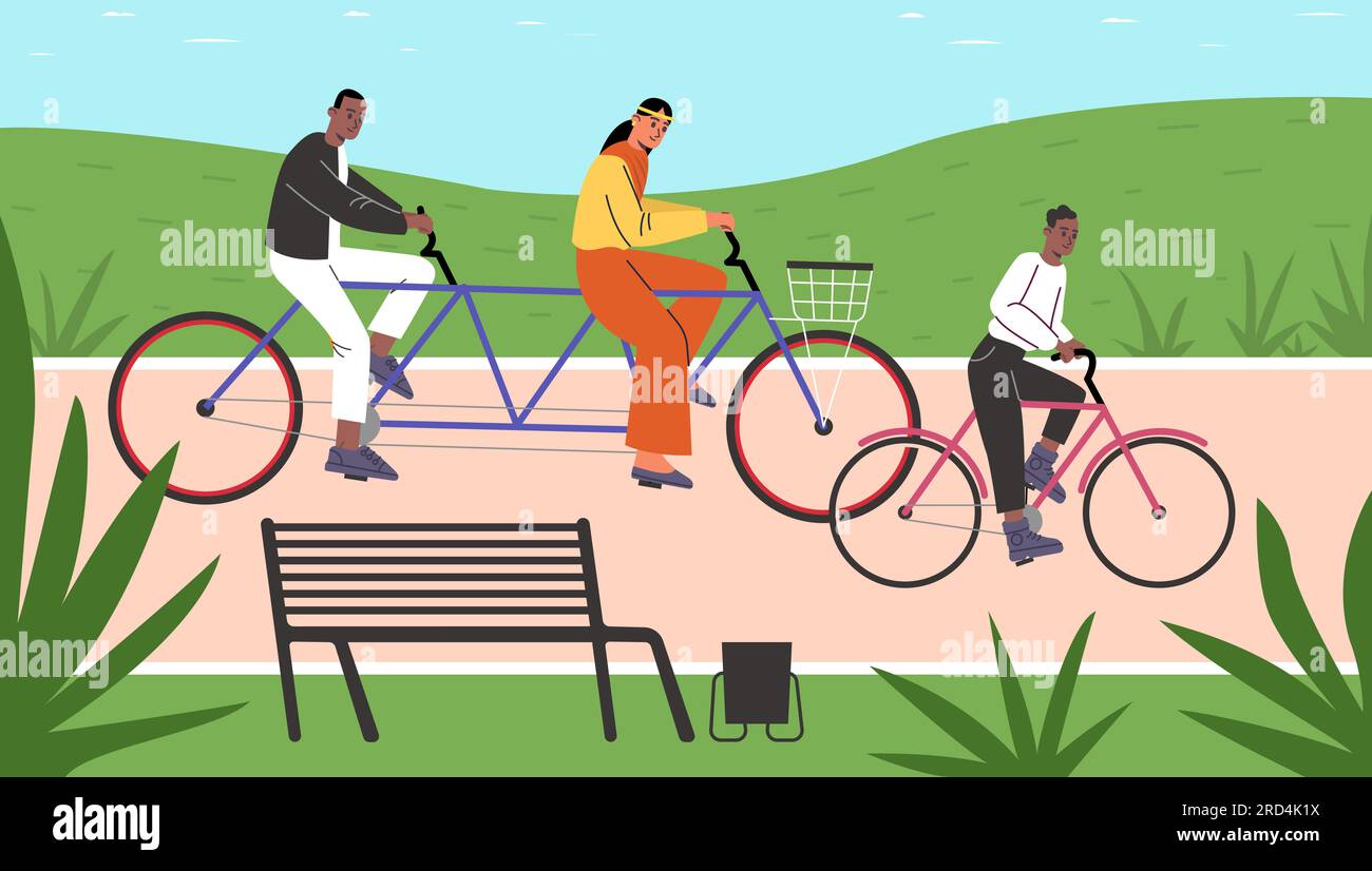Multiracial family cycling hi-res stock photography and images - Alamy