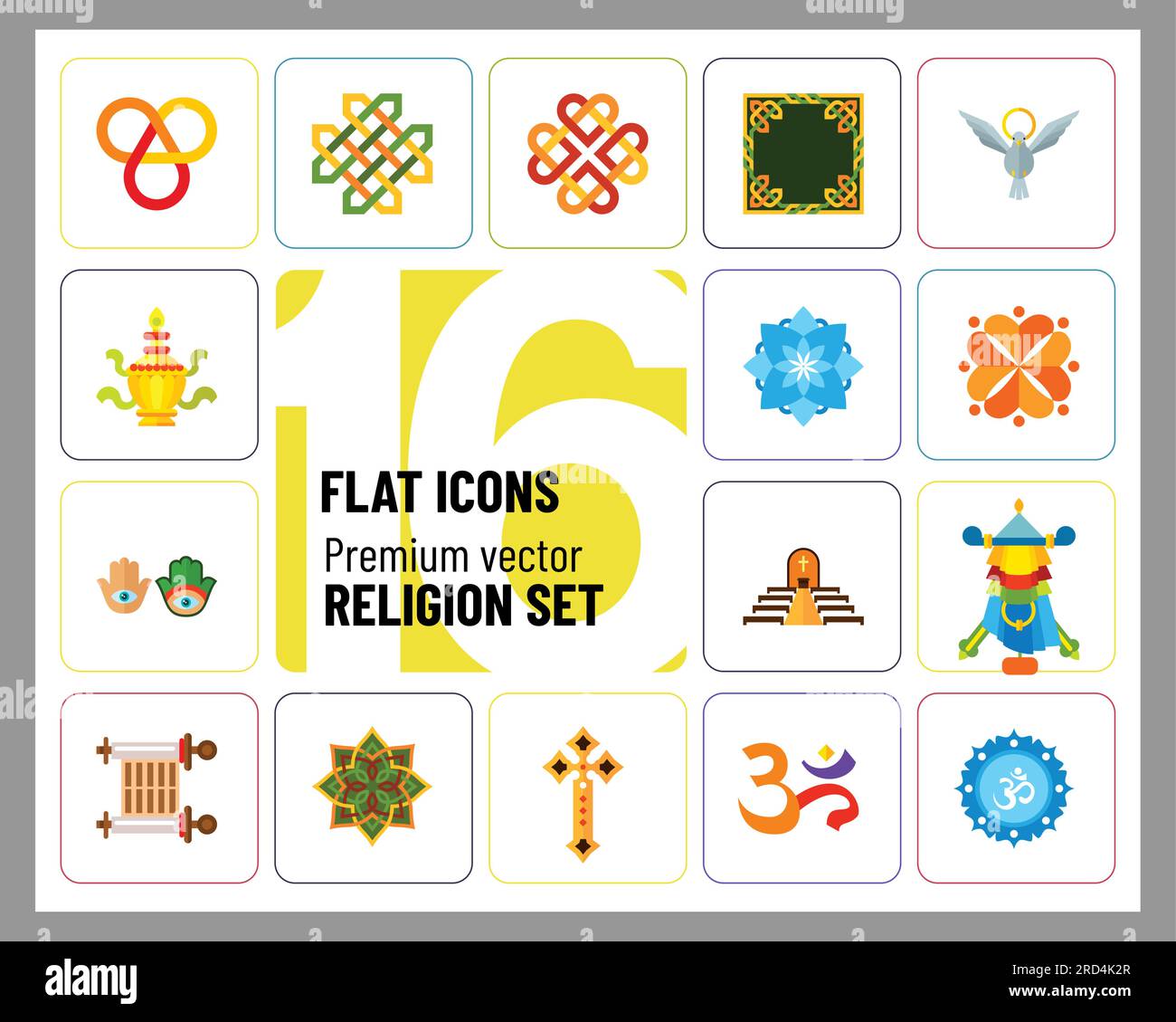 Religion Icons Set Stock Vector Image & Art - Alamy