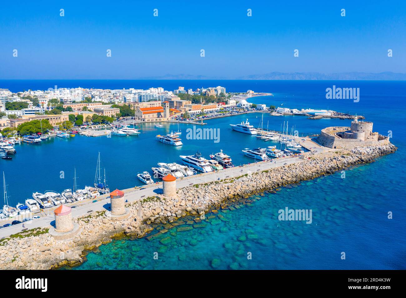 Antique architecture of old town, famous Knights Grand Master Palace ...