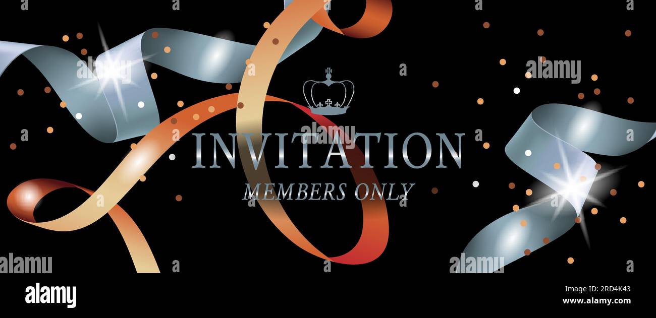 Invitation members only lettering on dark background Stock Vector Image ...