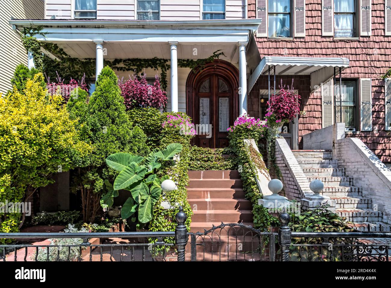 Bedford Stuyvesant: Green building? Vines and shrubbery are swallowing ...