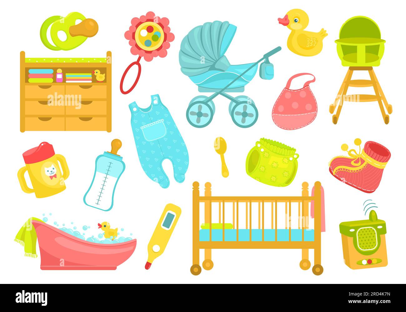 Cartoon baby supplies. Newborn accessories. Kids care products ...