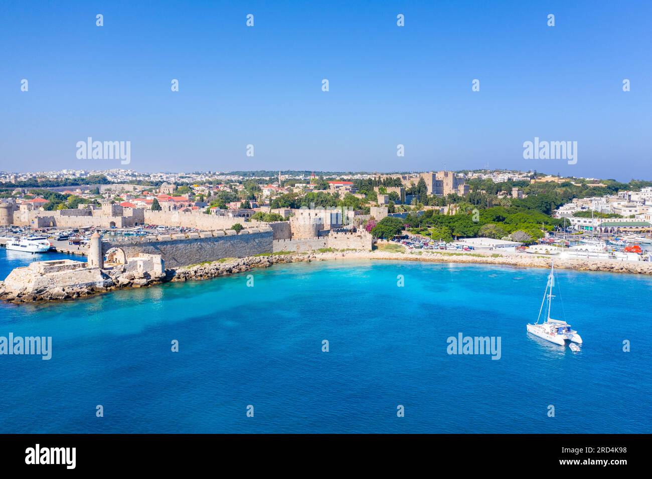 Antique architecture of old town, famous Knights Grand Master Palace ...