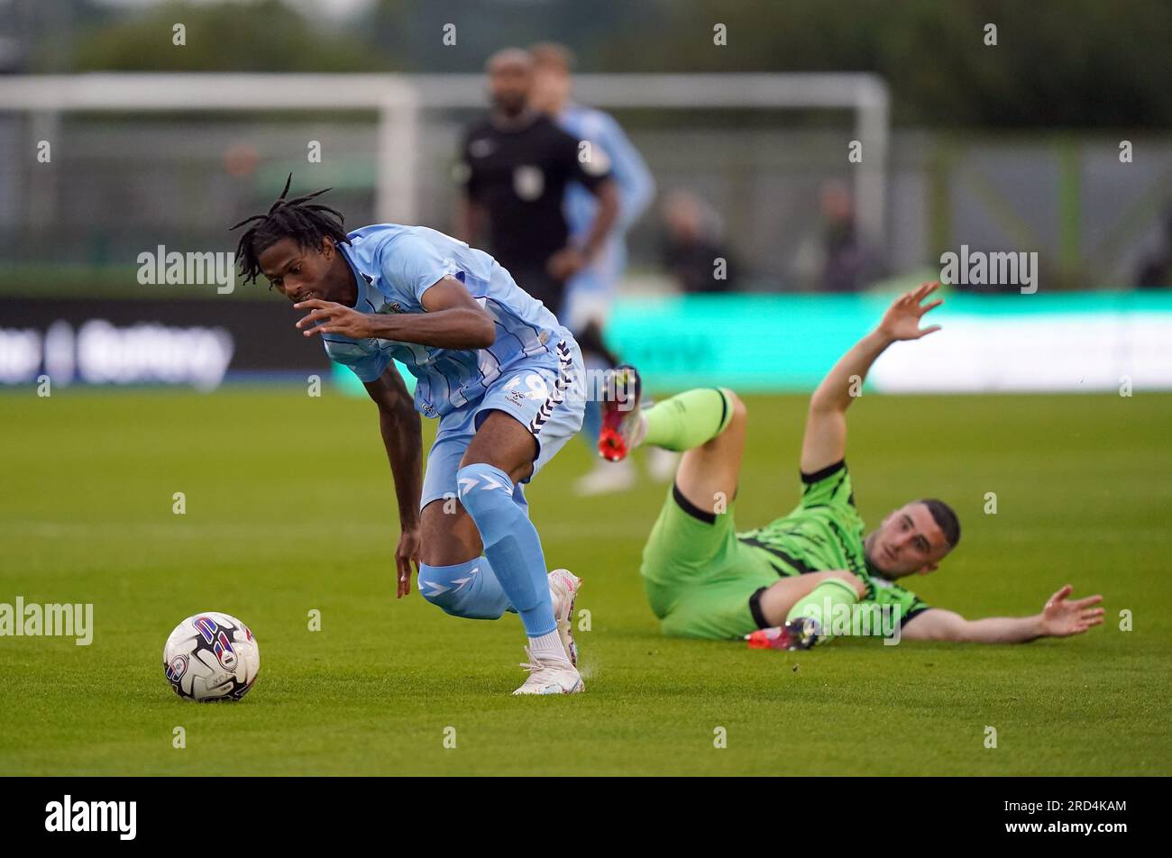 Coventry City's Justin Obikwu in action during the pre-season friendly ...
