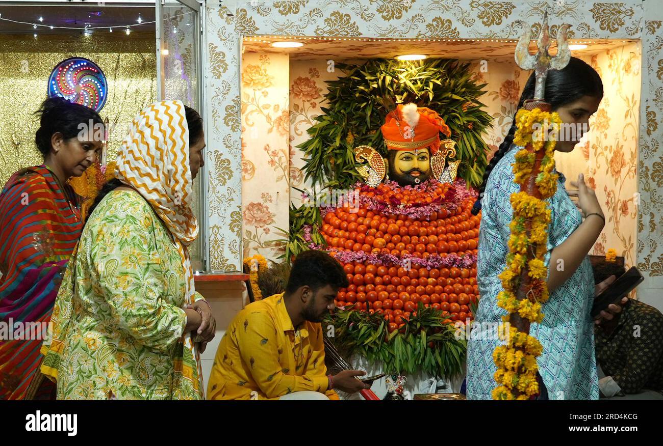 Beawar, Rajasthan, India, July 17, 2023: Idol of Hindu God Khatu Shyam ...