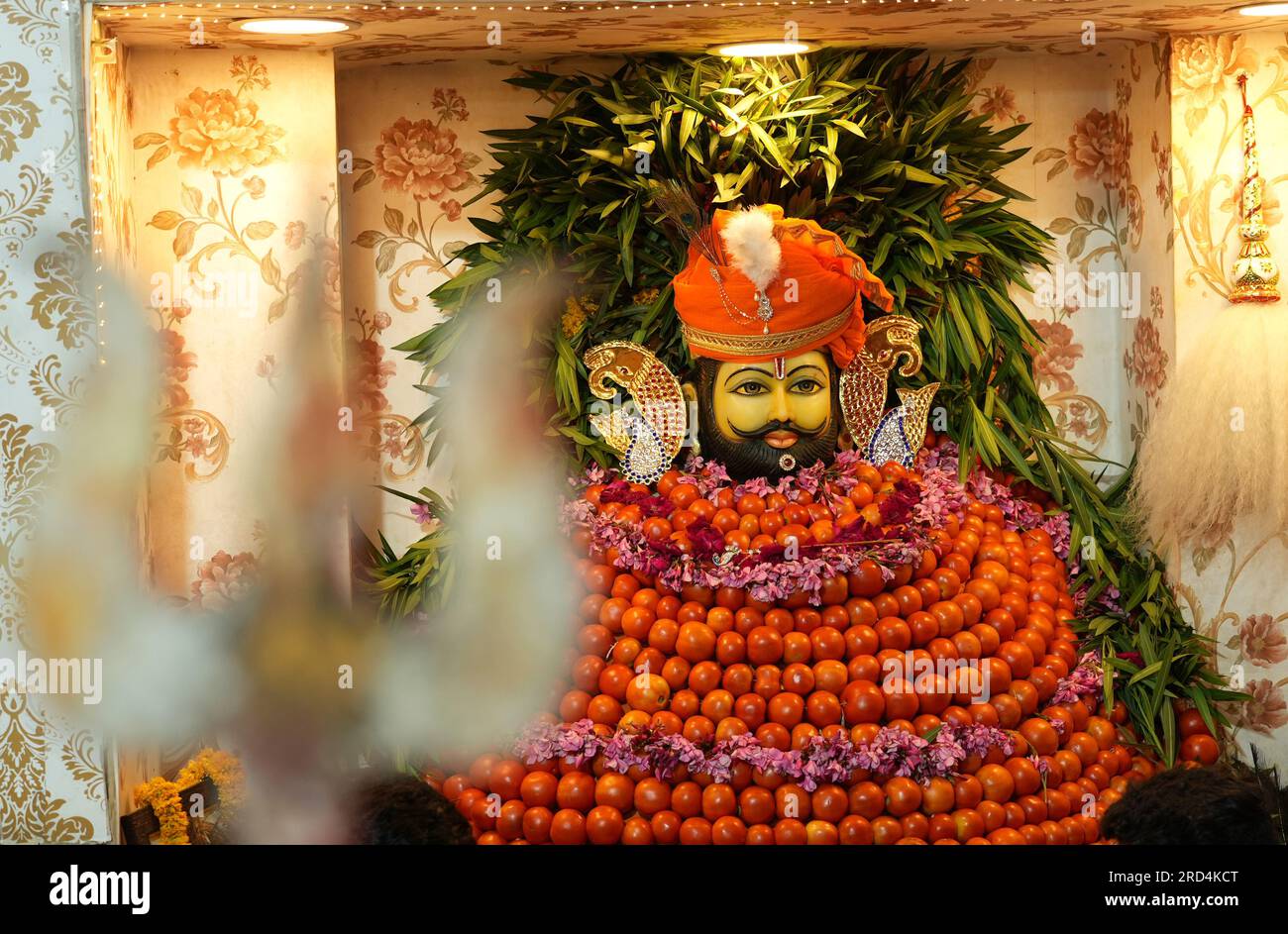 Beawar, Rajasthan, India, July 17, 2023: Idol of Hindu God Khatu Shyam ...