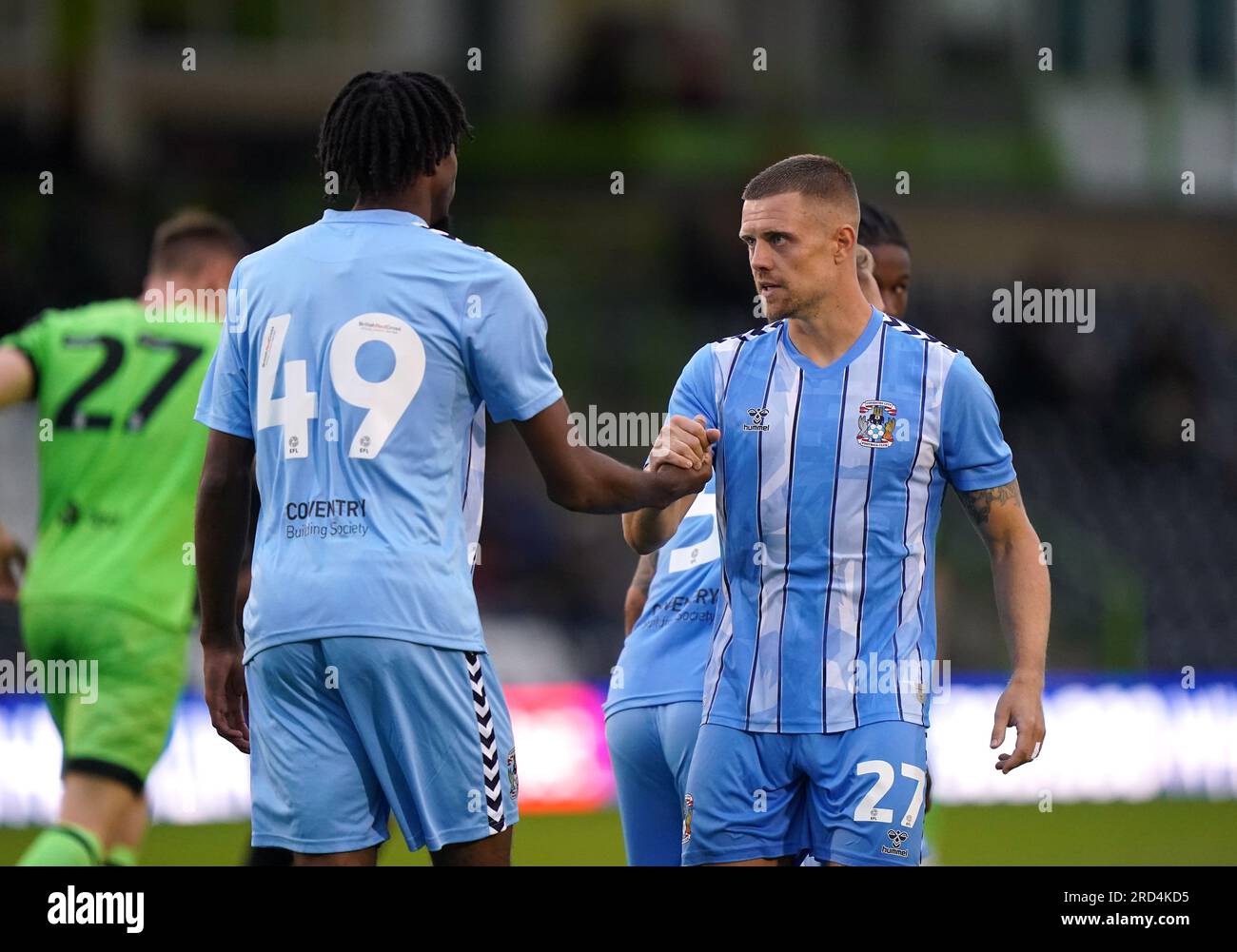 Coventry City's Justin Obikwu celebrates scoring their side's fourth ...