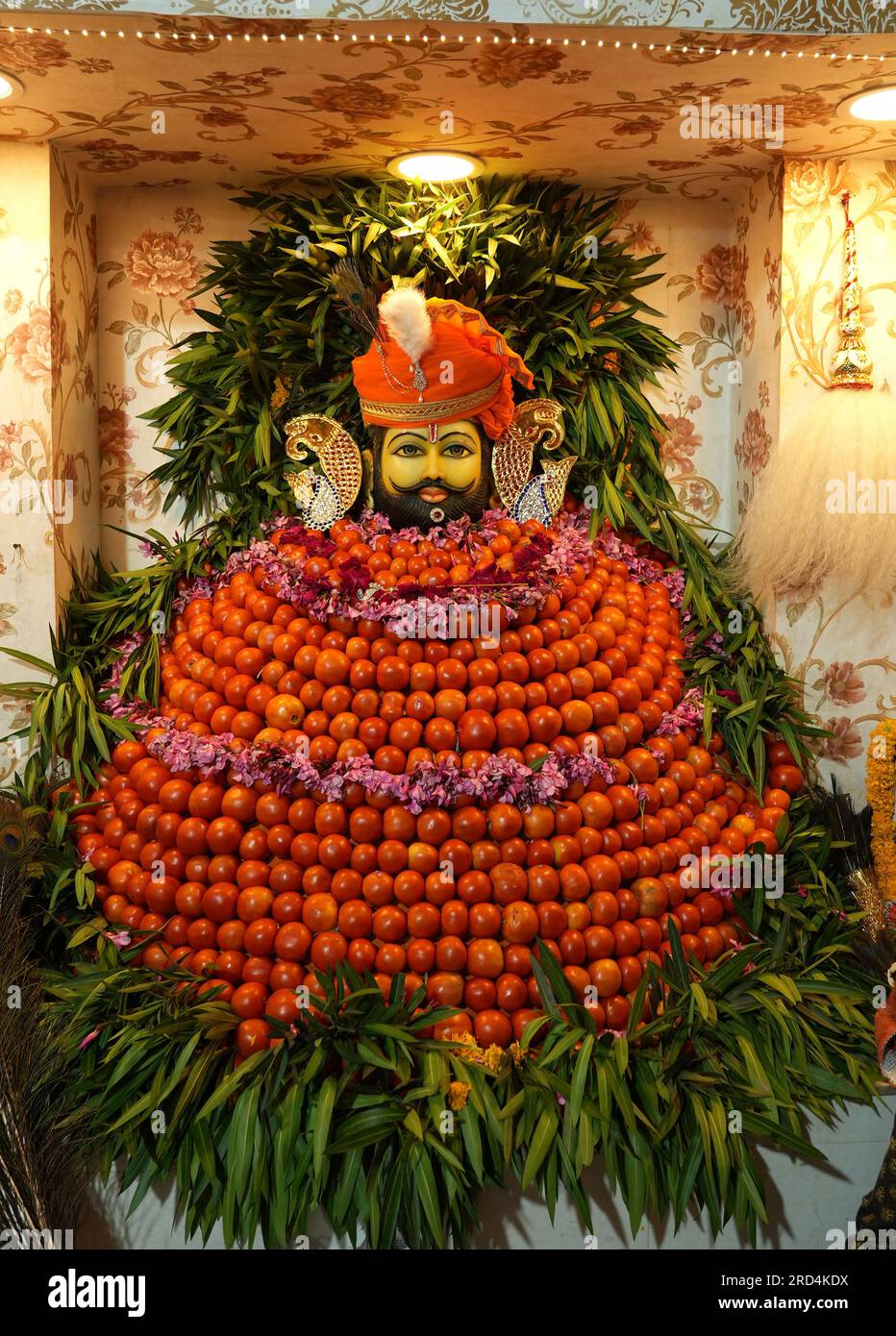Beawar, Rajasthan, India, July 17, 2023: Idol of Hindu God Khatu Shyam ...
