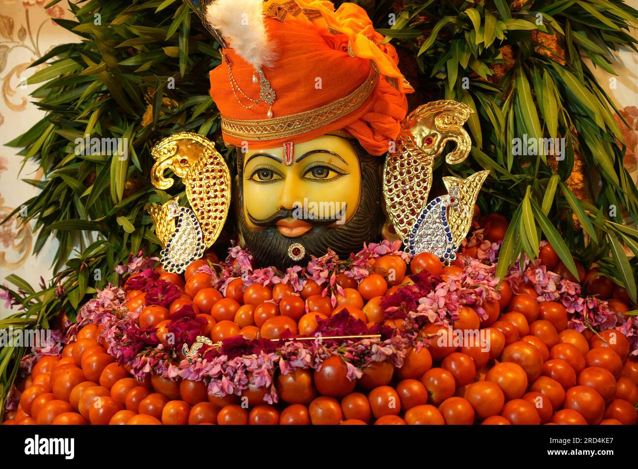 Beawar, Rajasthan, India, July 17, 2023: Idol of Hindu God Khatu Shyam ...