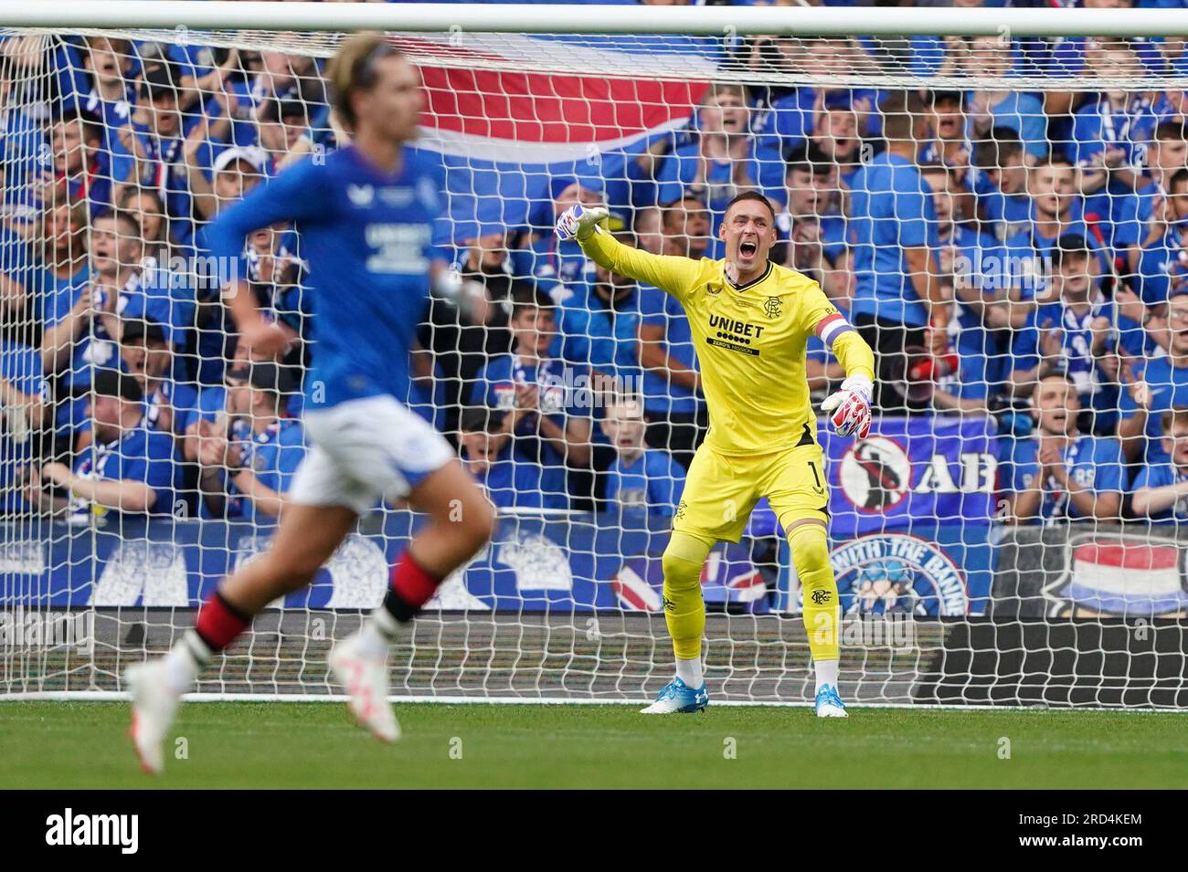 Rangers' Allan McGregor reacts during the pre-season friendly match at ...
