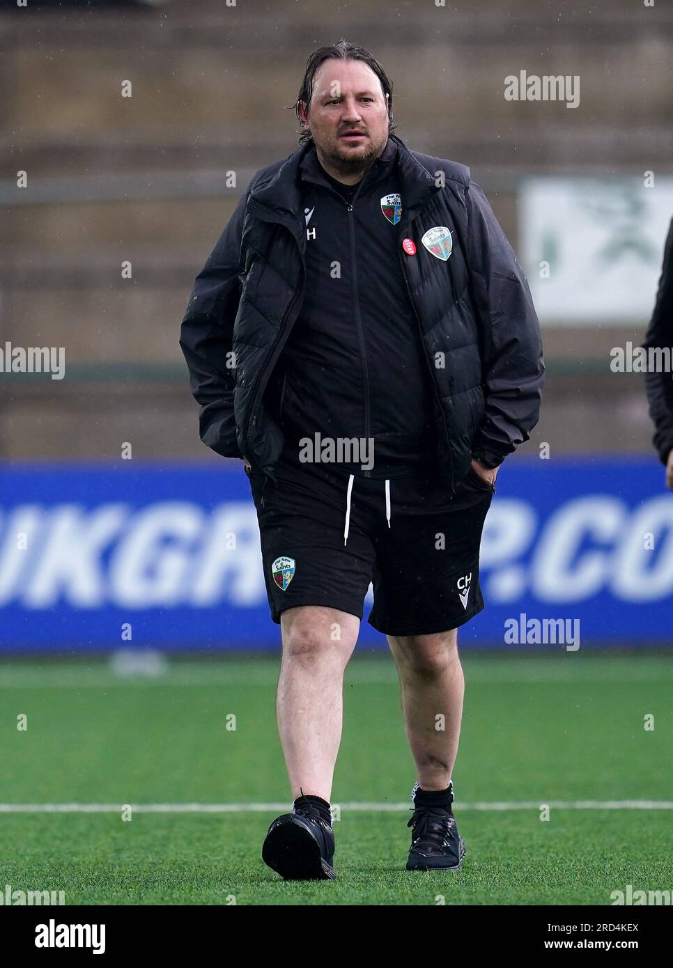 The New Saints manager Craig Harrison during the UEFA Champions League ...