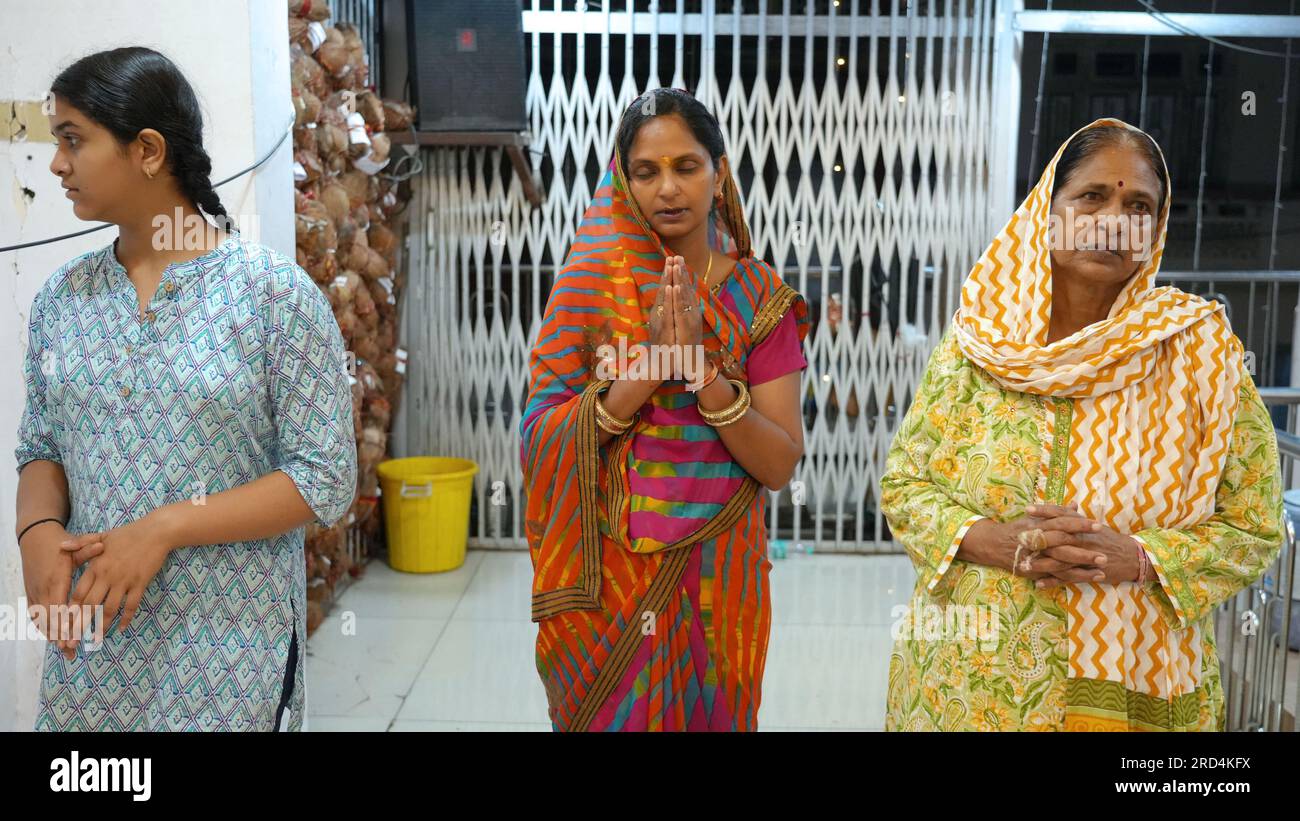 Beawar, Rajasthan, India, July 17, 2023: Hindu devotees offers prayers ...