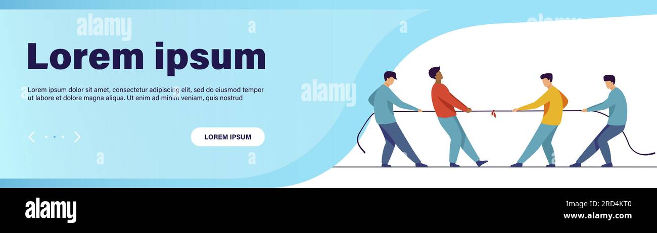 People pulling opposite ends of rope flat vector illustration Stock ...