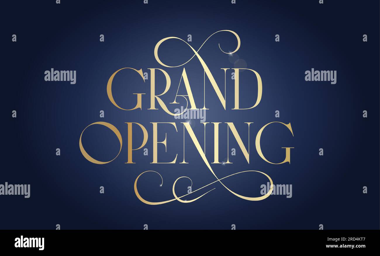 Grand opening Vector Advertising Template. Promo Lettering Background ...