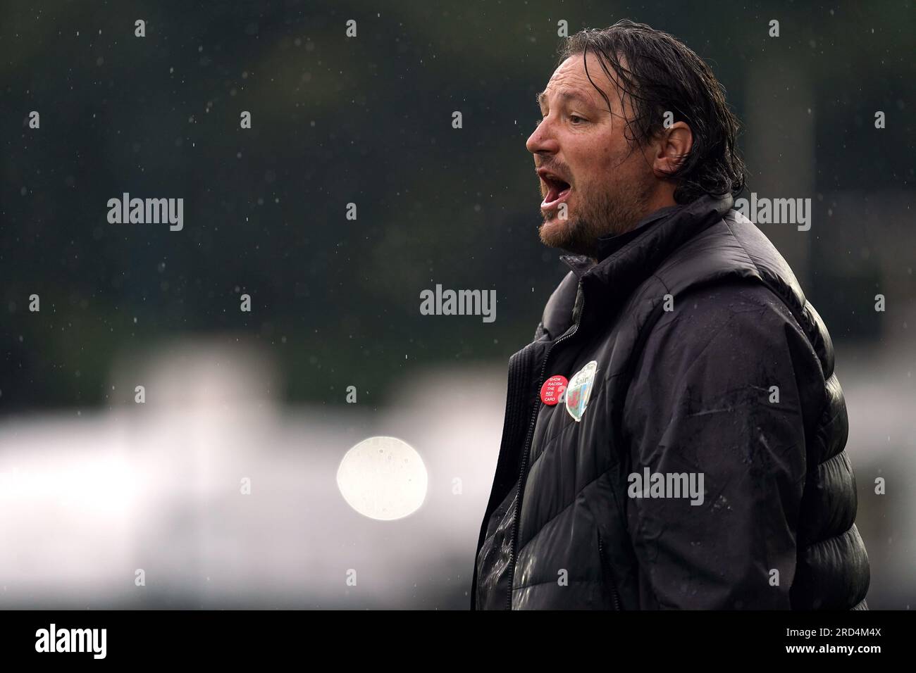 The New Saints manager Craig Harrison during the UEFA Champions League ...