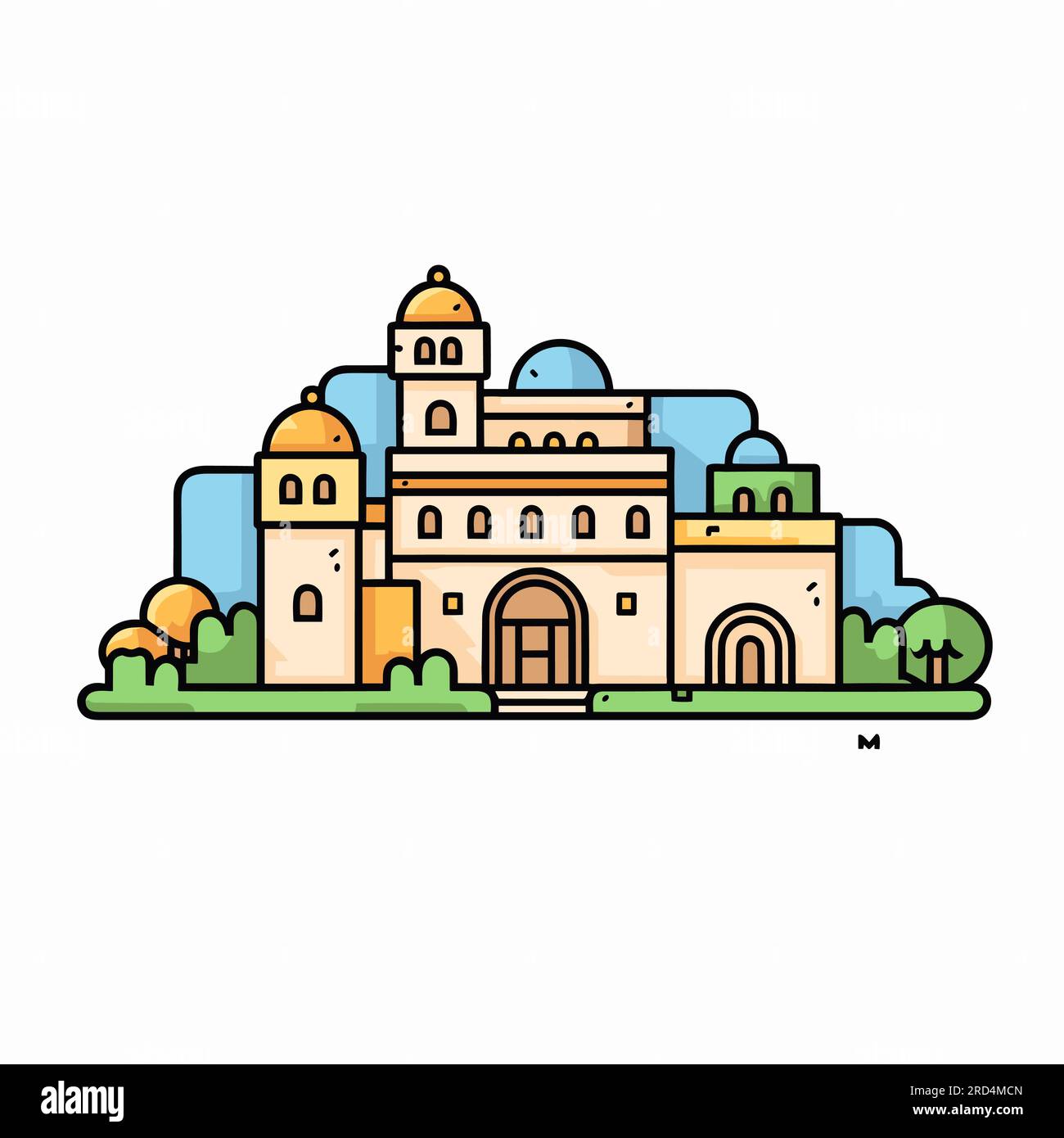 Alhambra. Alhambra hand-drawn comic illustration. Vector doodle style ...