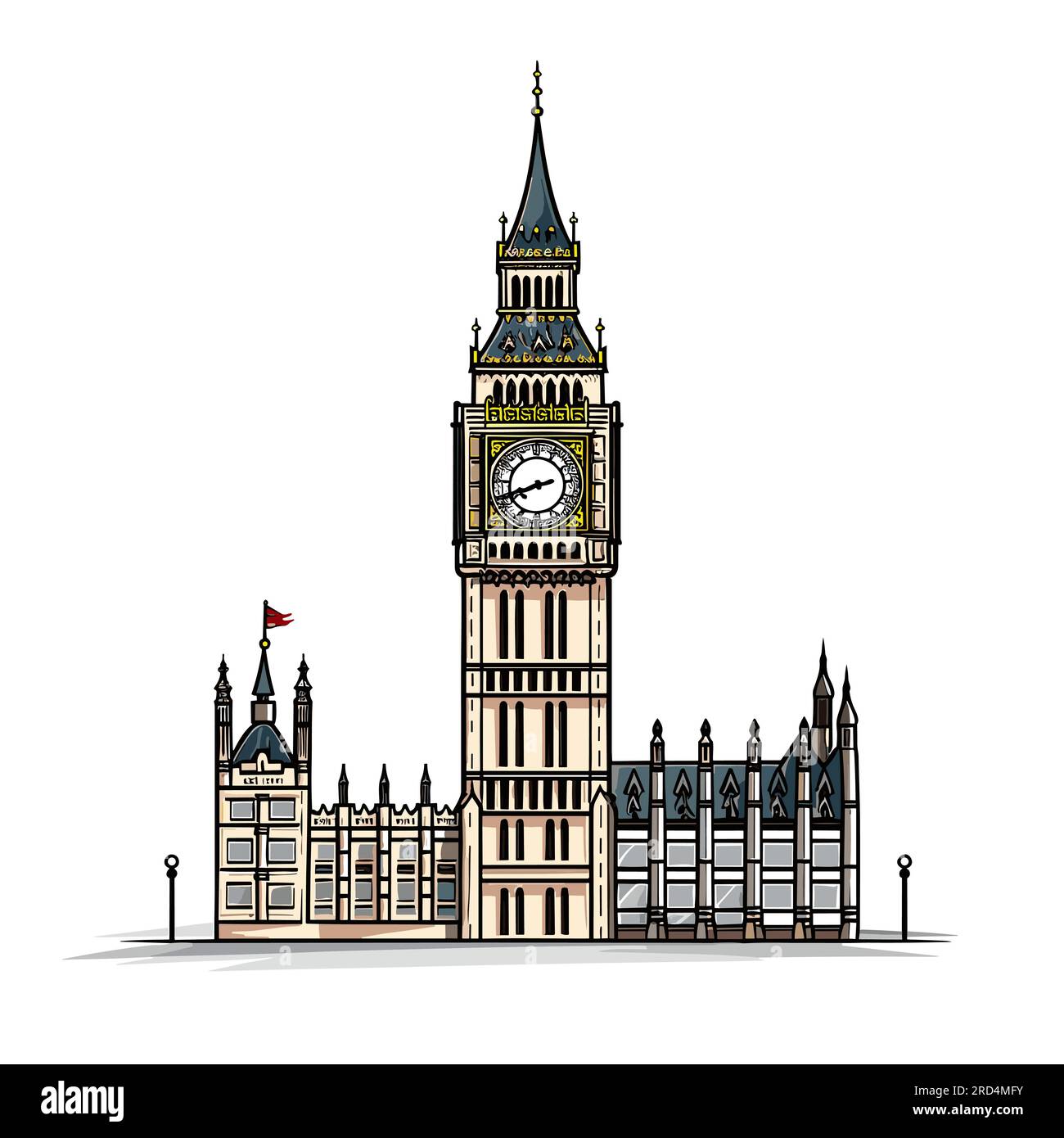 Big Ben Clock Tower Cartoon