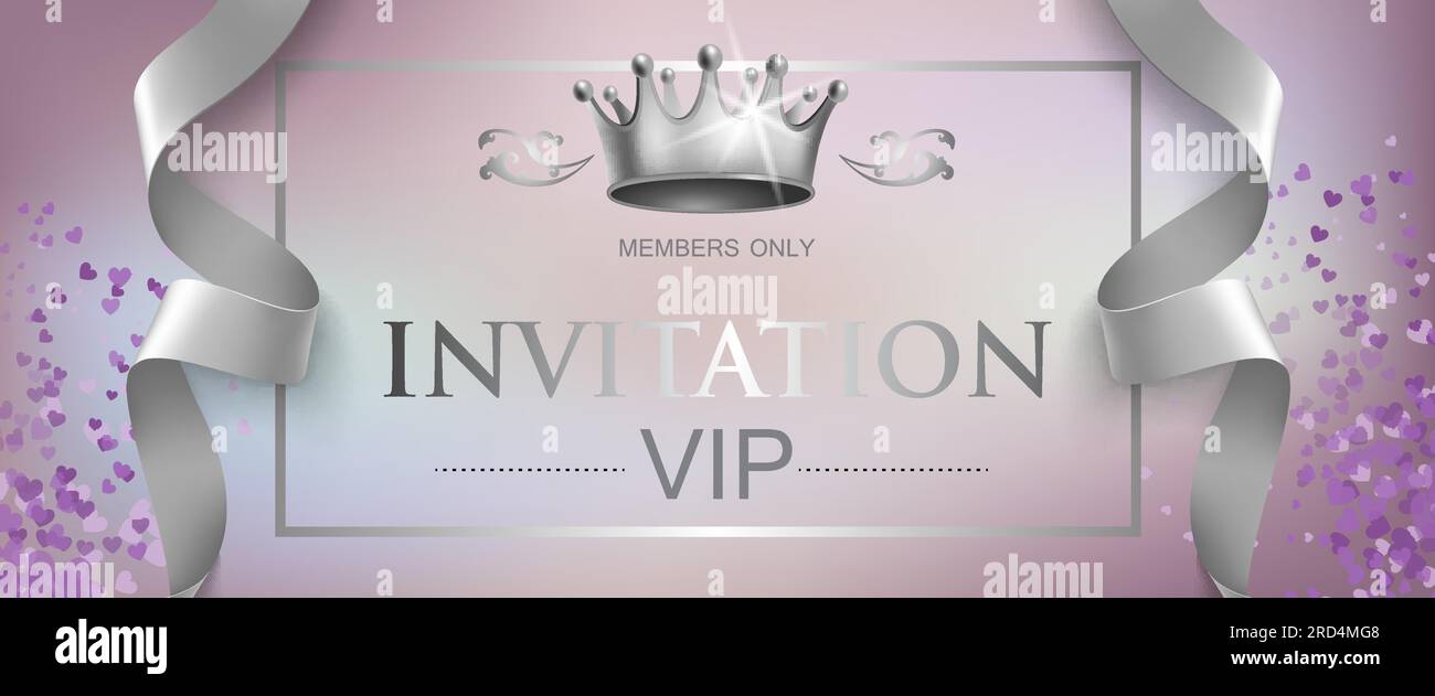 VIP invitation lettering with silver crown Stock Vector Image & Art - Alamy