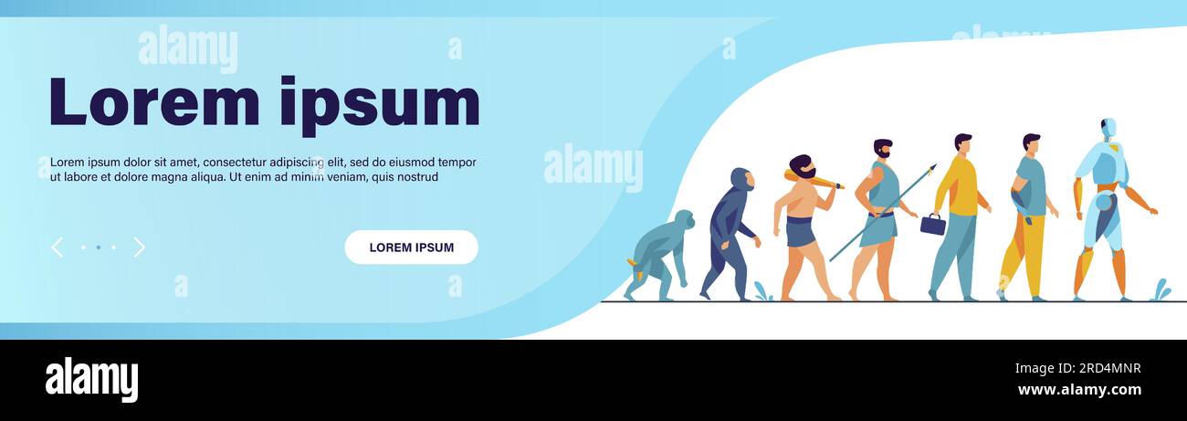 Human evolution from monkey to cyborg Stock Vector Image & Art - Alamy