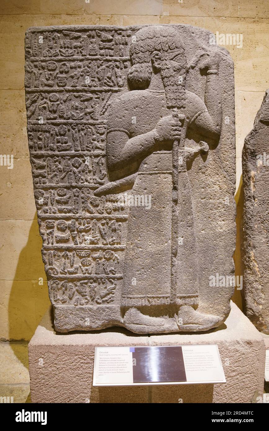 Old Carving in Museum of Anatolian Civilizations in Ankara, Turkiye ...