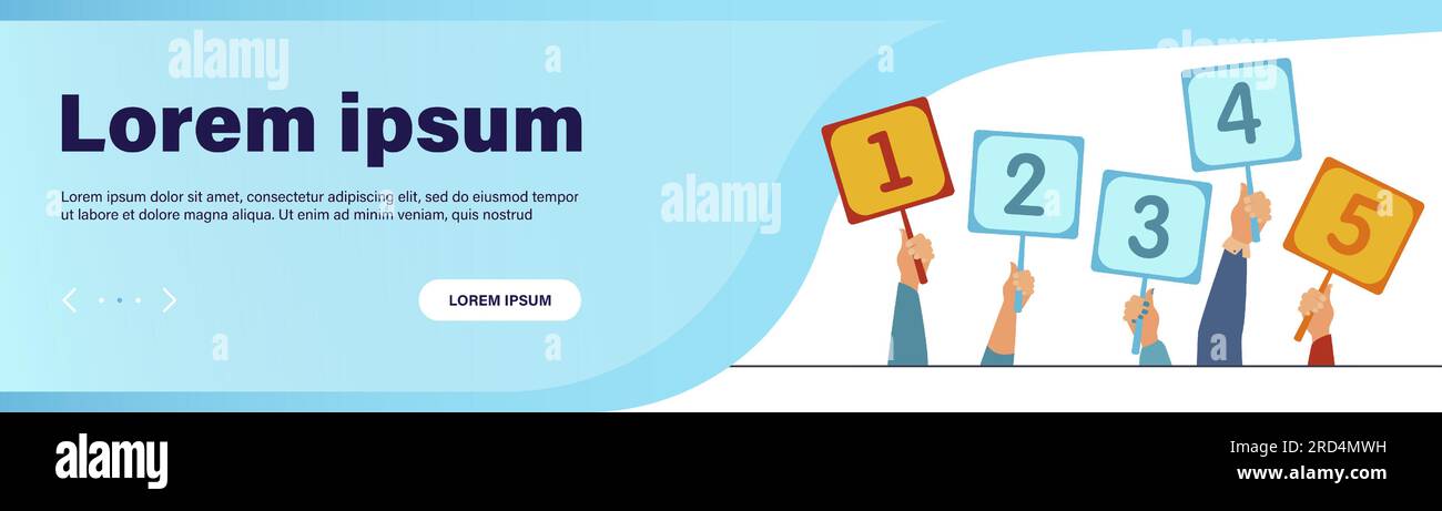 Jury giving evaluation and showing scorecards Stock Vector Image & Art ...