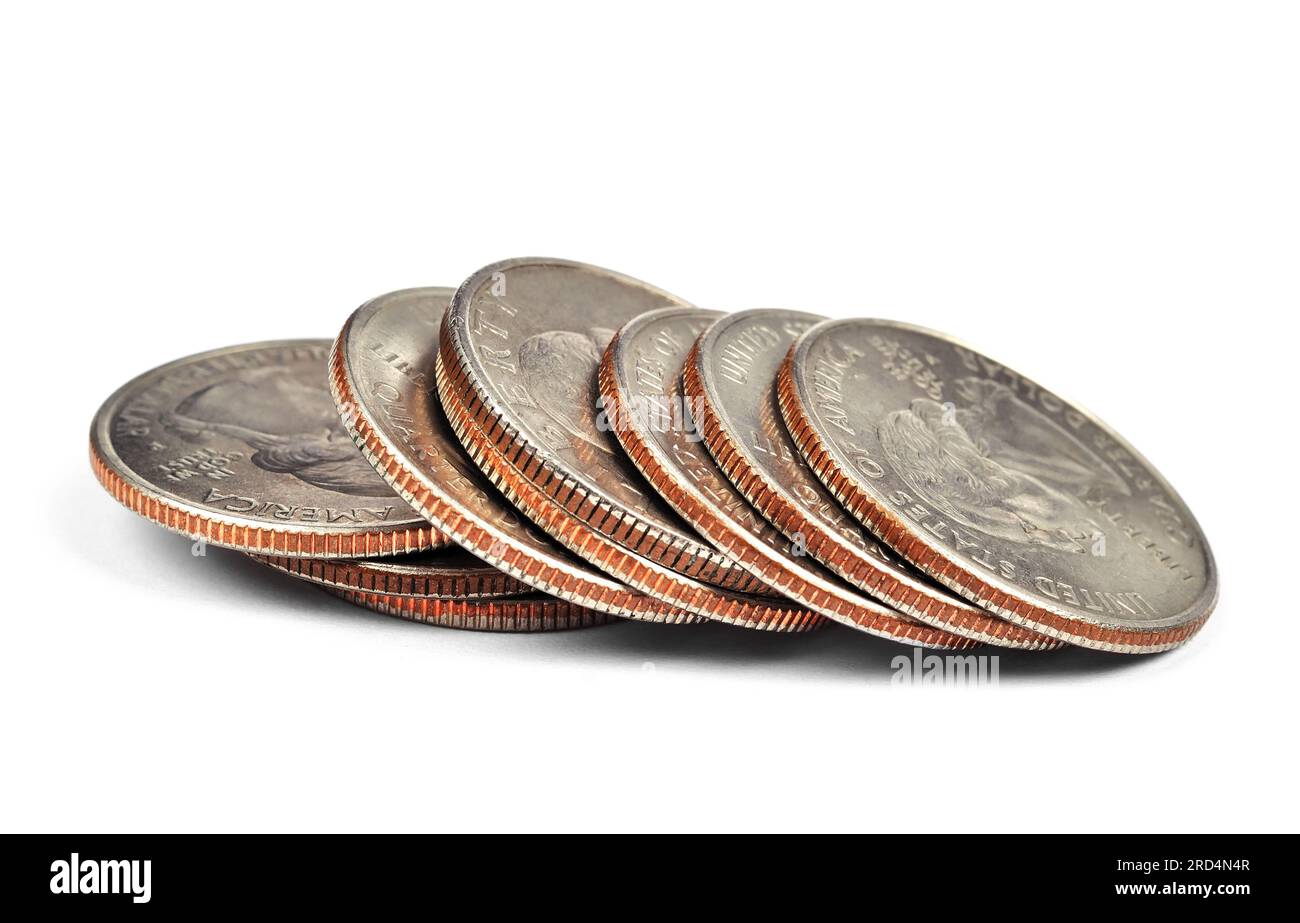 Pile of change isolated usa hi-res stock photography and images - Alamy