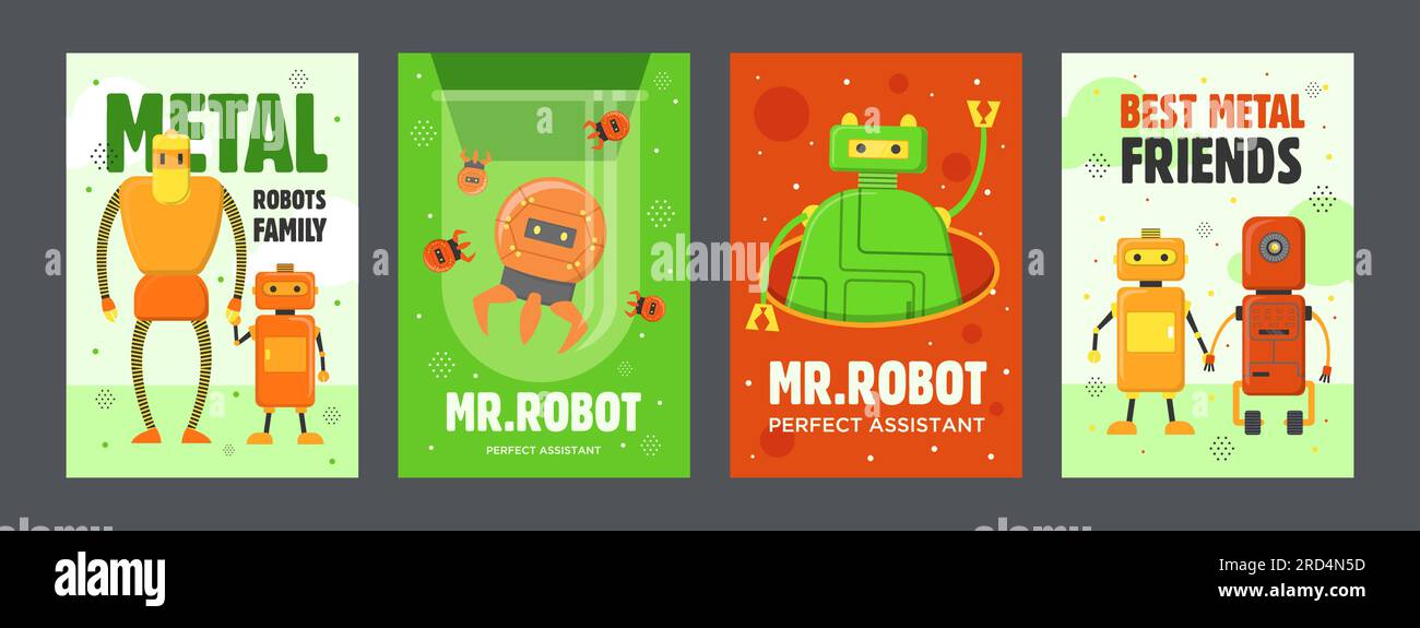 Robots posters set Stock Vector Image & Art - Alamy