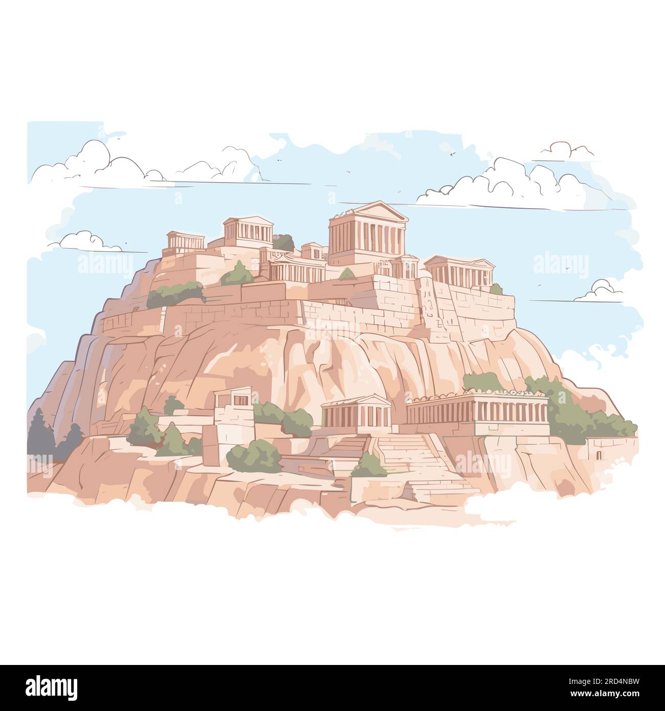 Acropolis of athens drawing Stock Vector Images - Alamy