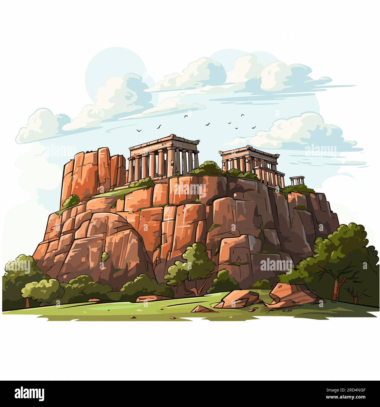 Acropolis of athens drawing Cut Out Stock Images & Pictures - Alamy