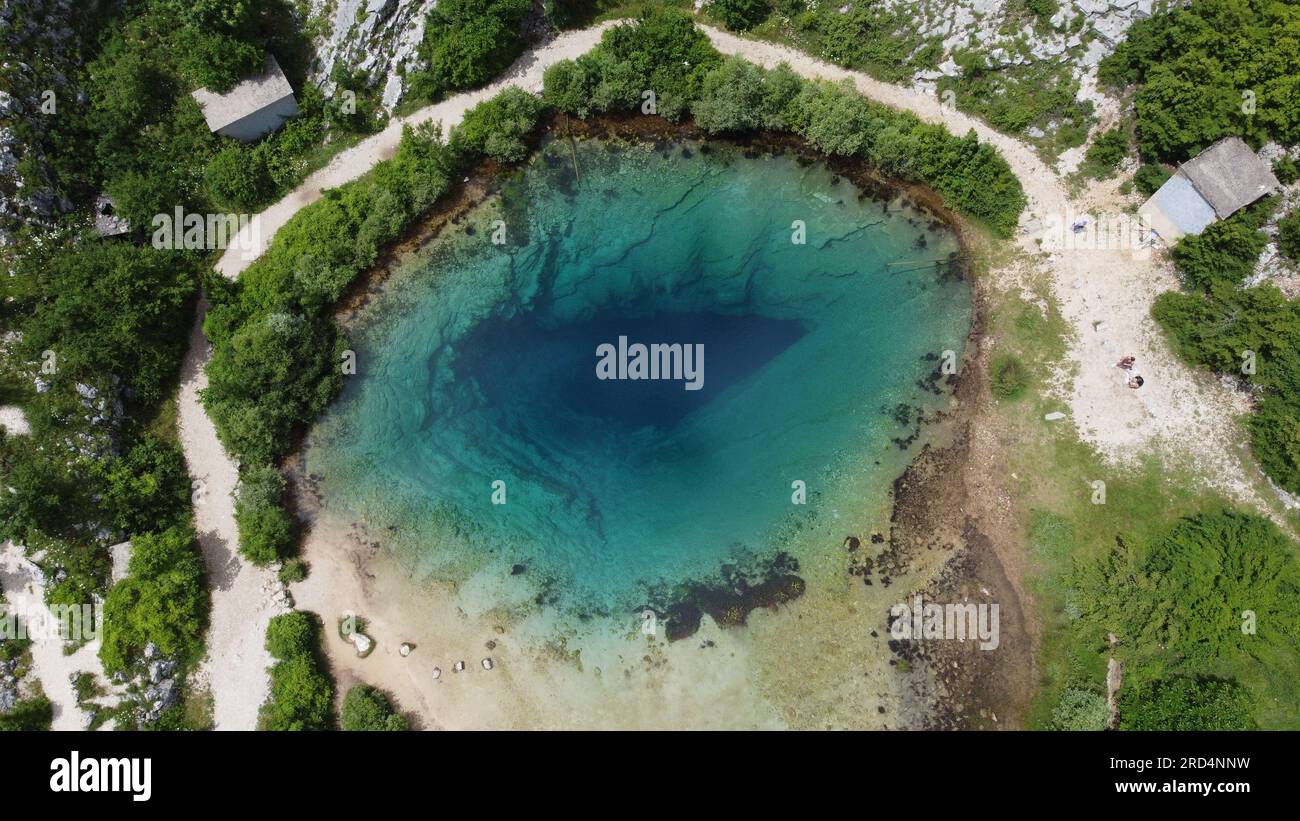Cetina River Spring by drone Stock Photo - Alamy