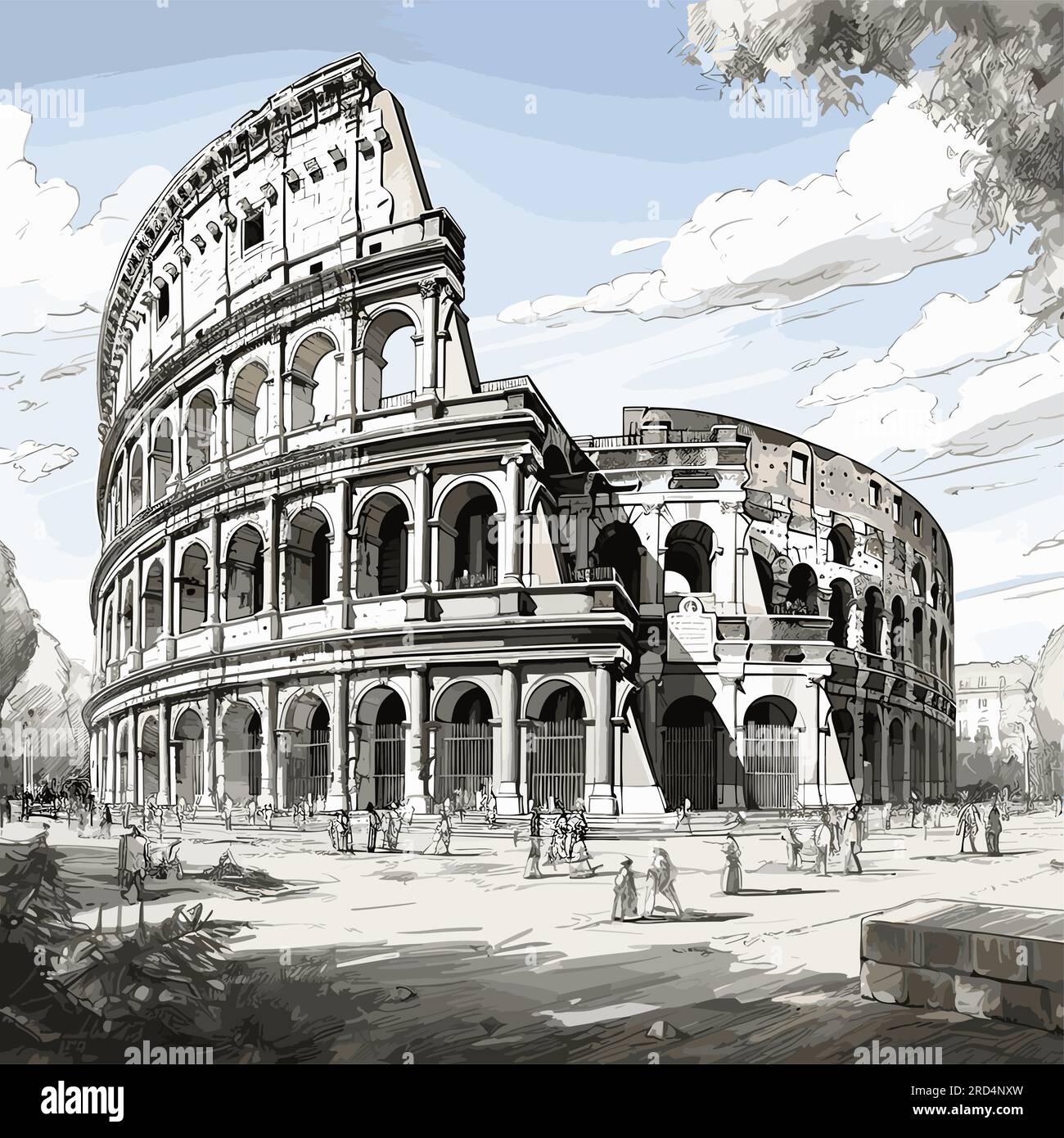Rome italy colloseum Stock Vector Images - Alamy