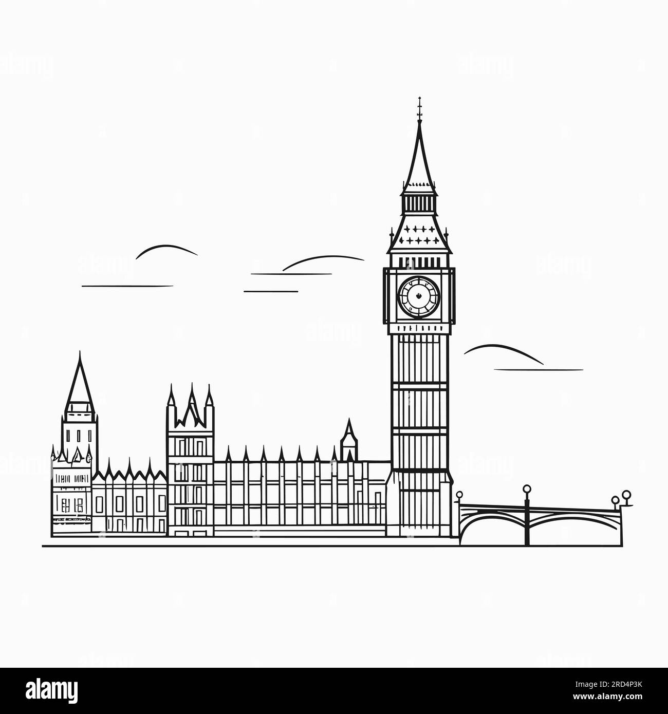 Big Ben Drawing Black And White