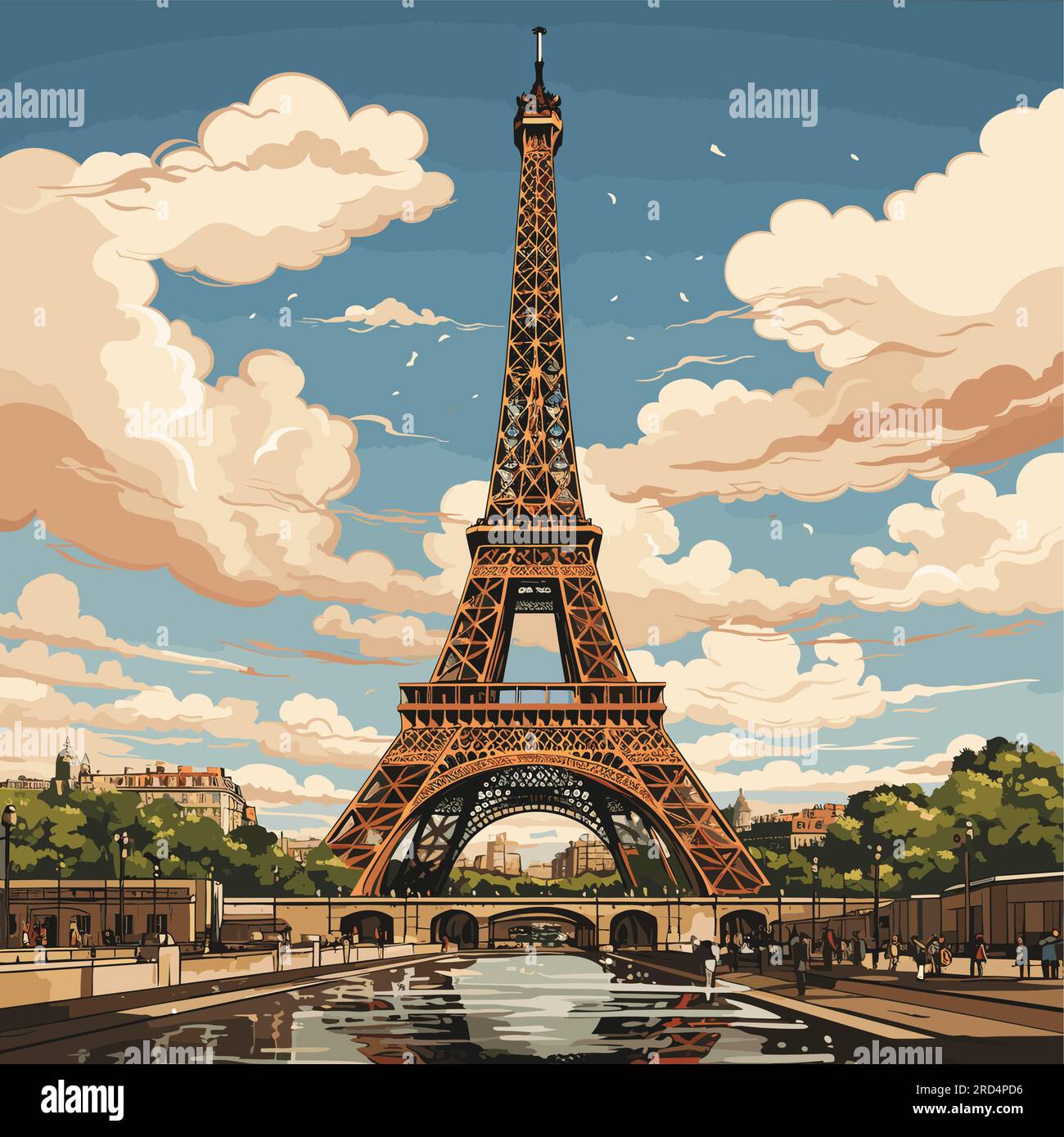 Art pencil drawing eiffel tower Stock Vector Images - Alamy