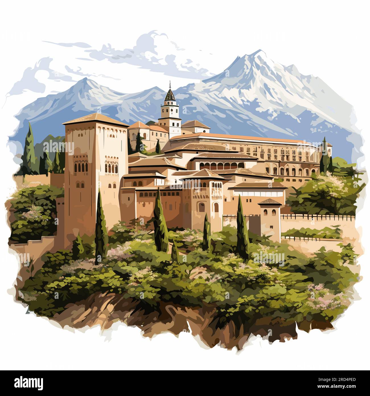 Granada with alhambra Stock Vector Images - Alamy