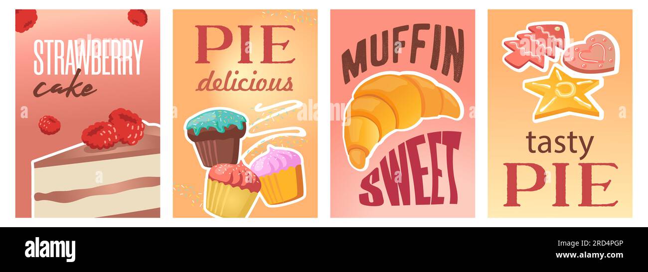 Sweet pie or cake posters design Stock Vector Image & Art - Alamy