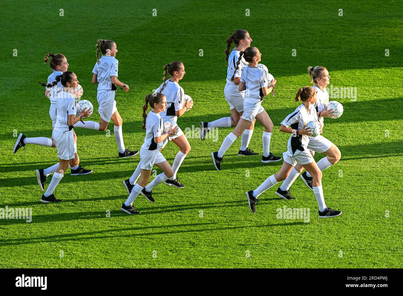Leuven, Belgium. 18th July, 2023. Openings ceremonie pictured before a female soccer game ...