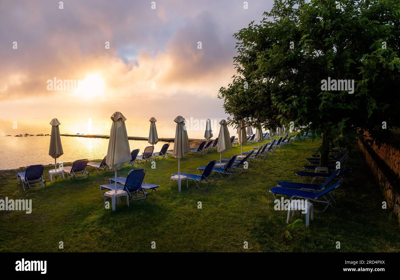 Landscape with Drosia and Belussi beach, Zakynthos islands, Greece ...