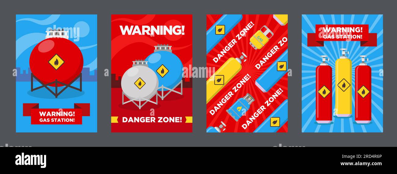 Gas station warning posters set Stock Vector Image & Art - Alamy