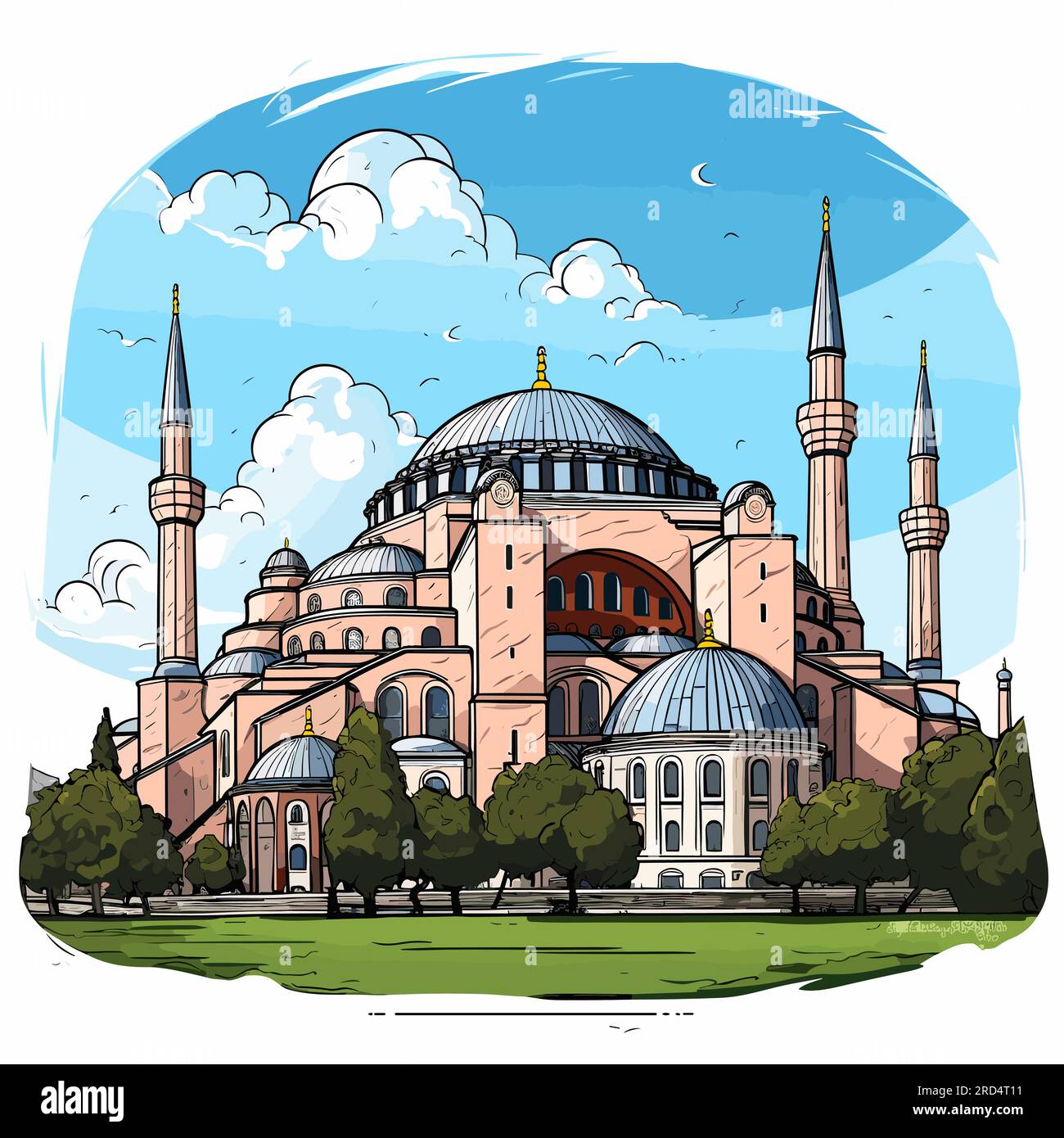 Hagia Sophia Dome Drawing