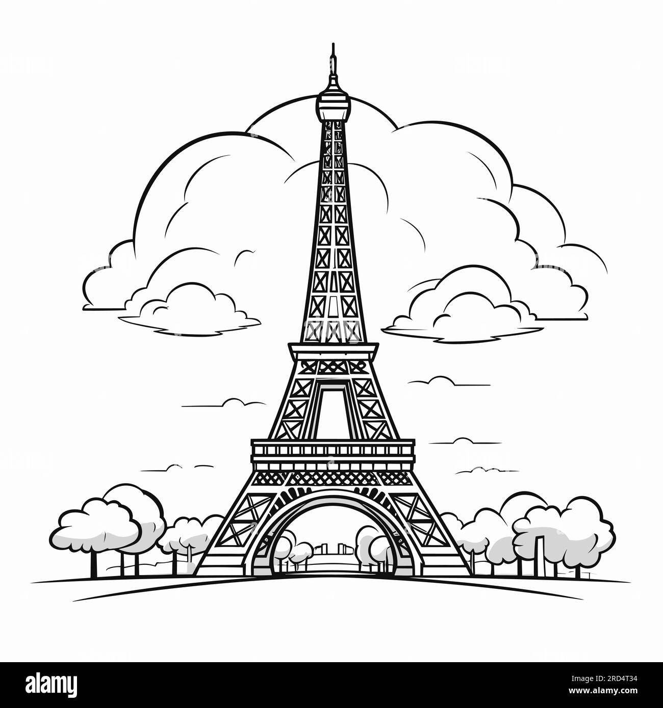 Cartoon Black And White Paris