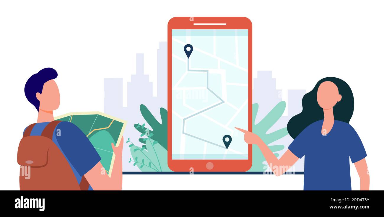 Using paper map Stock Vector Images - Alamy