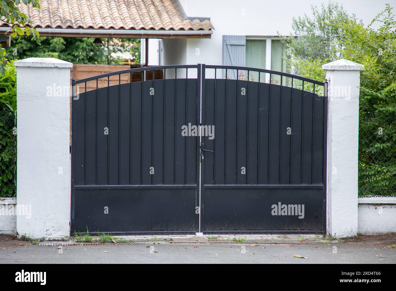 portal raw black high steel classic retro design metal gate of vintage ...