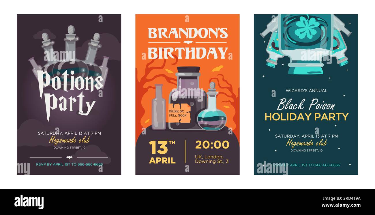 Potion party invitation card set Stock Vector Image & Art - Alamy