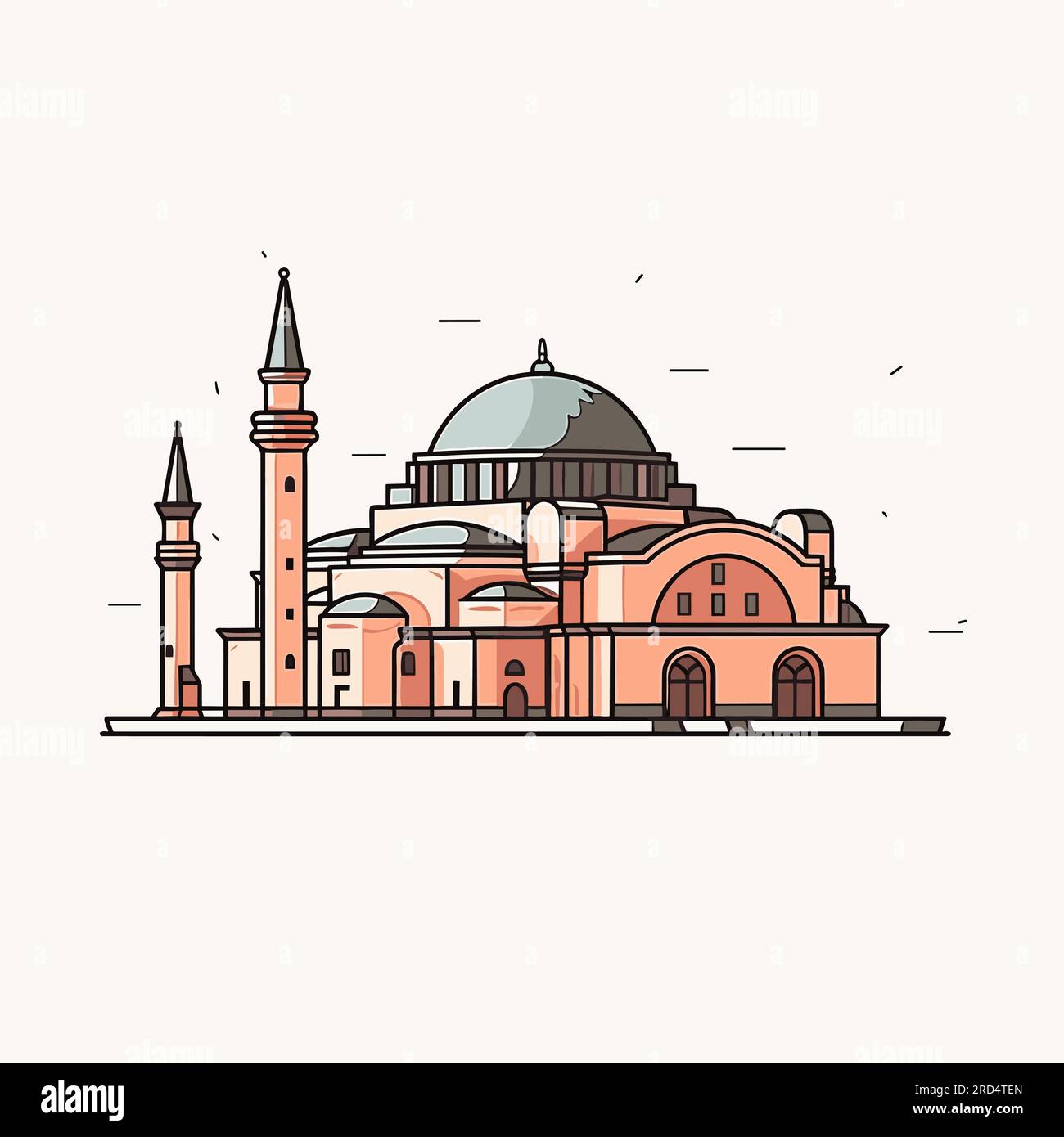 Hagia Sophia. Hagia Sophia hand-drawn comic illustration. Vector doodle ...
