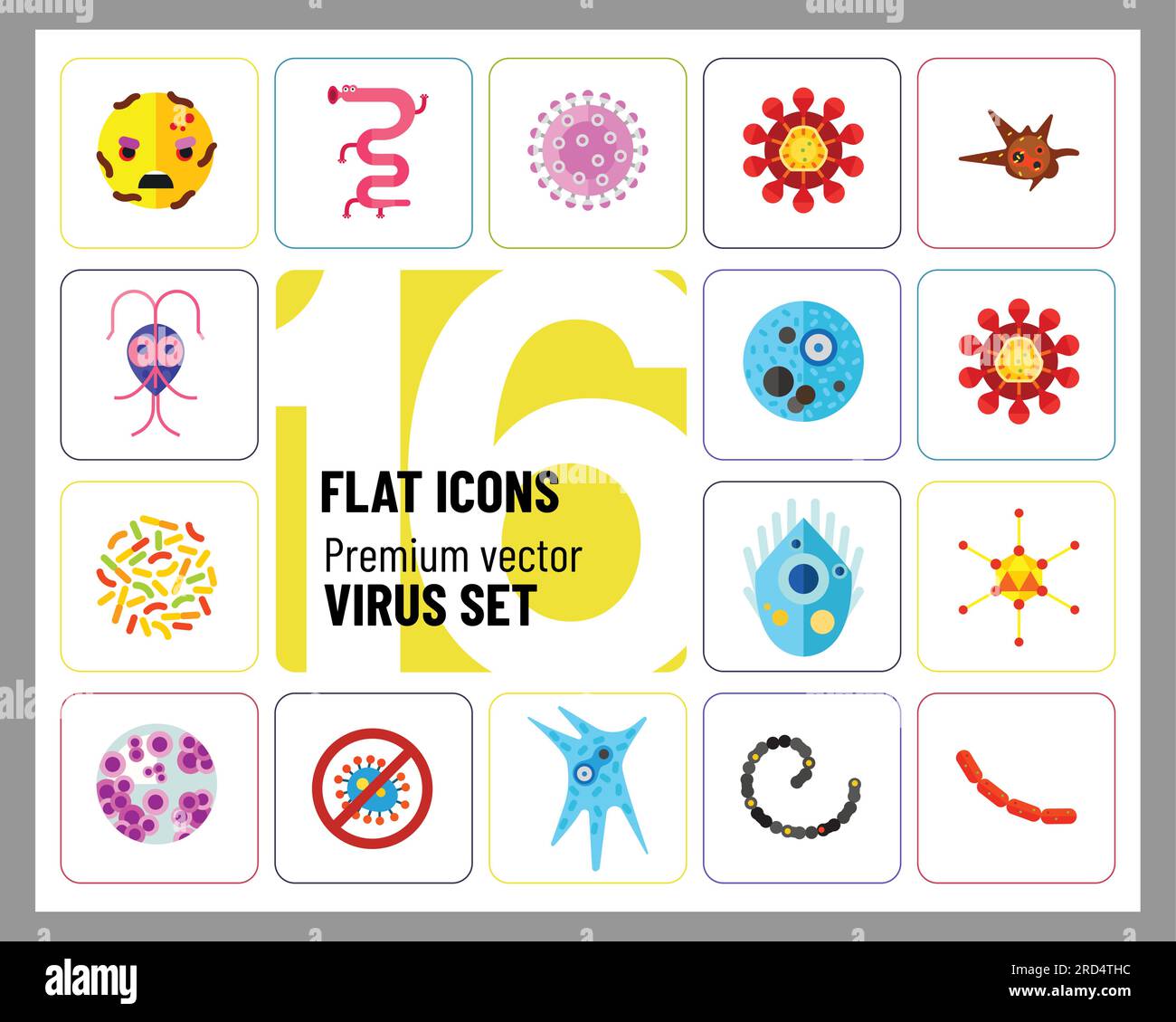 Virus Icons Set Stock Vector Image & Art - Alamy